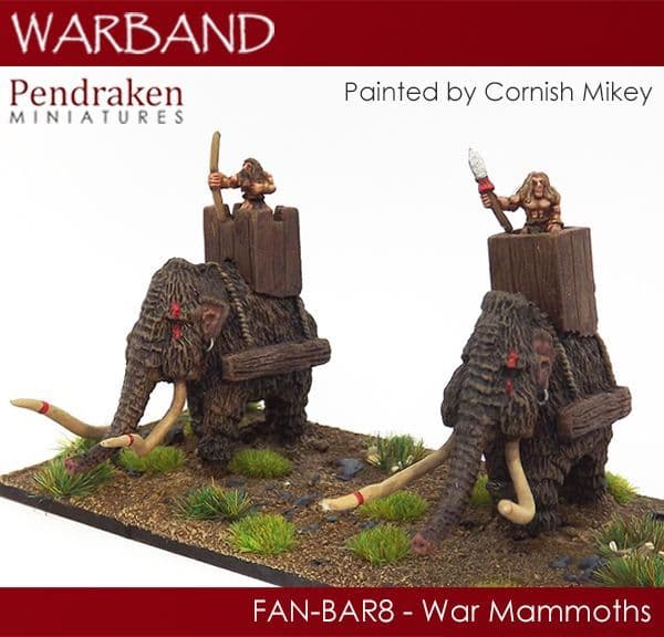 Pendraken 10mm-12mm FANTASY Barbarians War Mammoths with crew