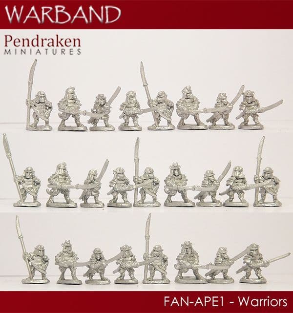 Pendraken 10mm-12mm FANTASY Samurai Apes Warriors