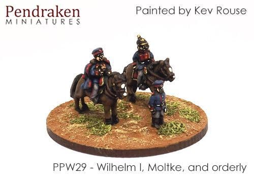 Pendraken 10mm 1860/70s Prussian Wilhelm I Moltke and orderly