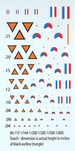Decals WWII Dutch Insignia and Markings 1/144-1/285