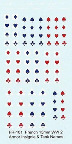 Decals WWII French Armour Insignia and Names 1/76-1/100