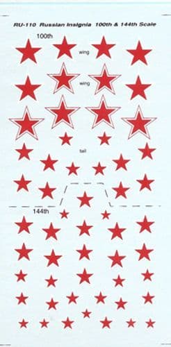 Decals WWII Russian Stars 1/144-1/76