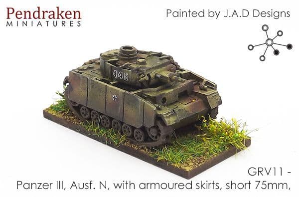 Pendraken 10mm WWII German Panzer III Ausf. N, with armoured skirts ...