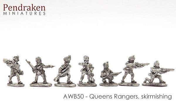 Pendraken 10mm AWI British Queens Rangers skirmishing
