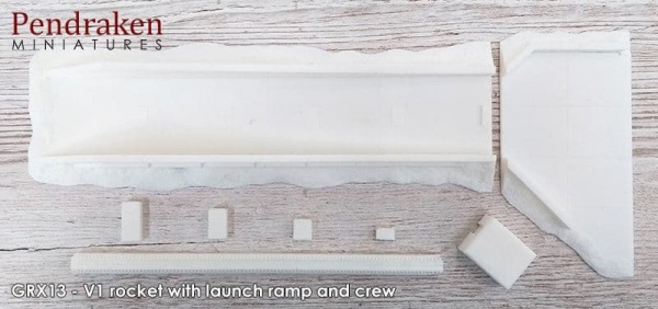 Pendraken 10mm WWII German V1 rocket with launch ramp and crew